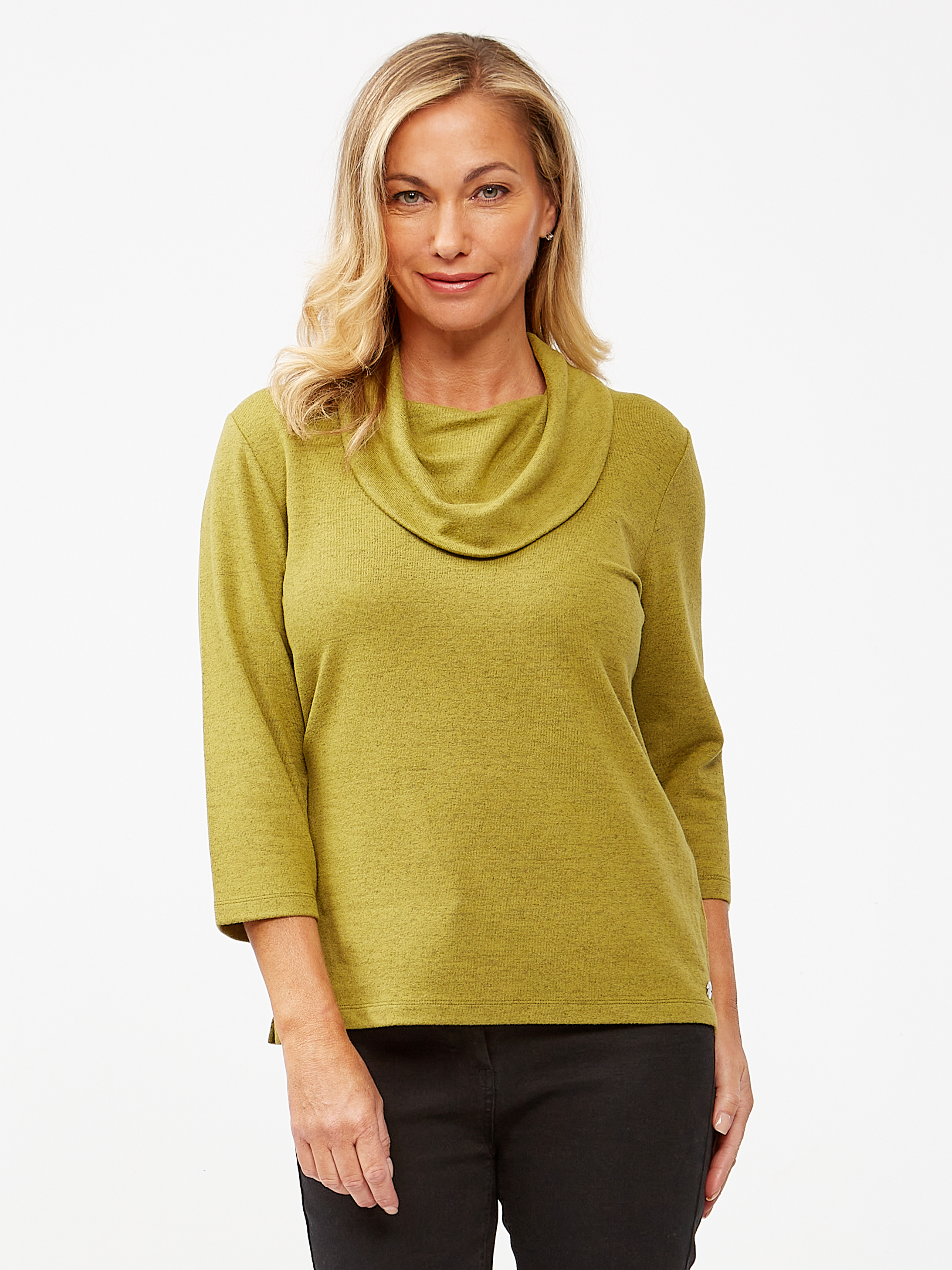 PennyPlain Essential Cowl Neck Top - Forest
